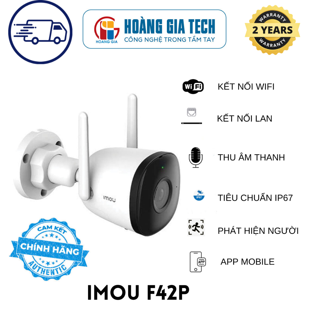 Camera thân cố định Wifi 4.0MP IPC-F42P-IMOU hỗ trợ Hotspot - Hàng ...