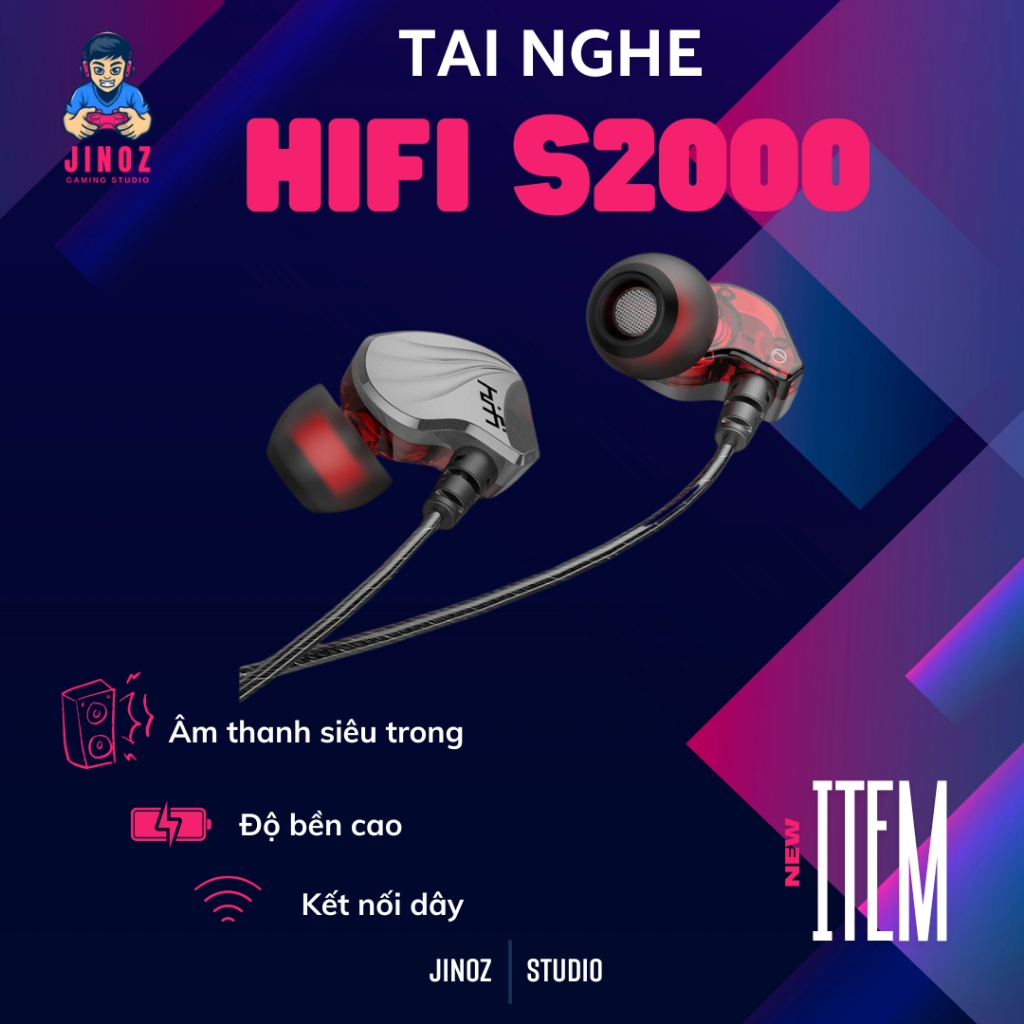Tai Nghe Nhét Tai HiFi S2000 Pro Phiên Bản 2022 Super Bass Chống Ồn Cực ...