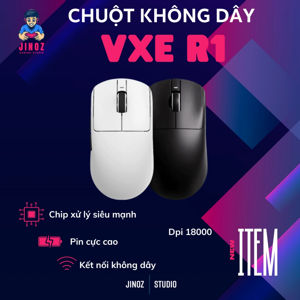 Chuột không dây VXE R1 SE | PROMAX Chuột gaming bluetooth chống ồn ôm ...