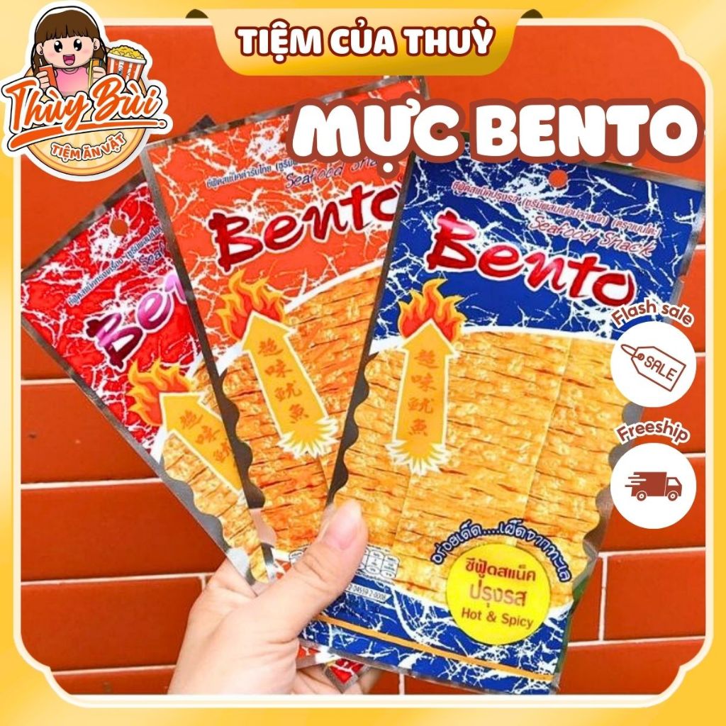 Mực Bento Gói 6g Snack Mực Bento Thái Lan Đủ 3 Vị Mực Bento Siêu Cay ...