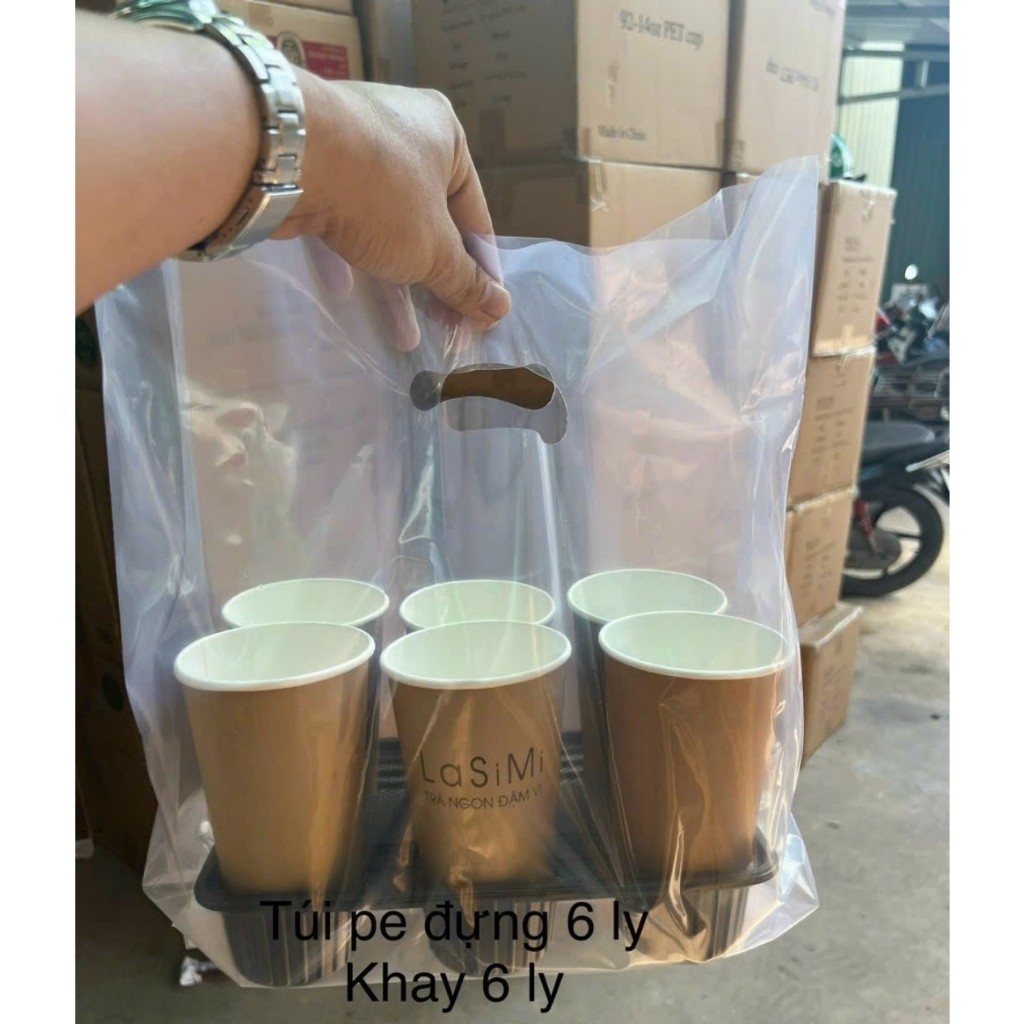 1kg Túi đựng khay 6 ly, TÚI 6 LY, túi đựng hộp bánh, túi PE hột xoài ...