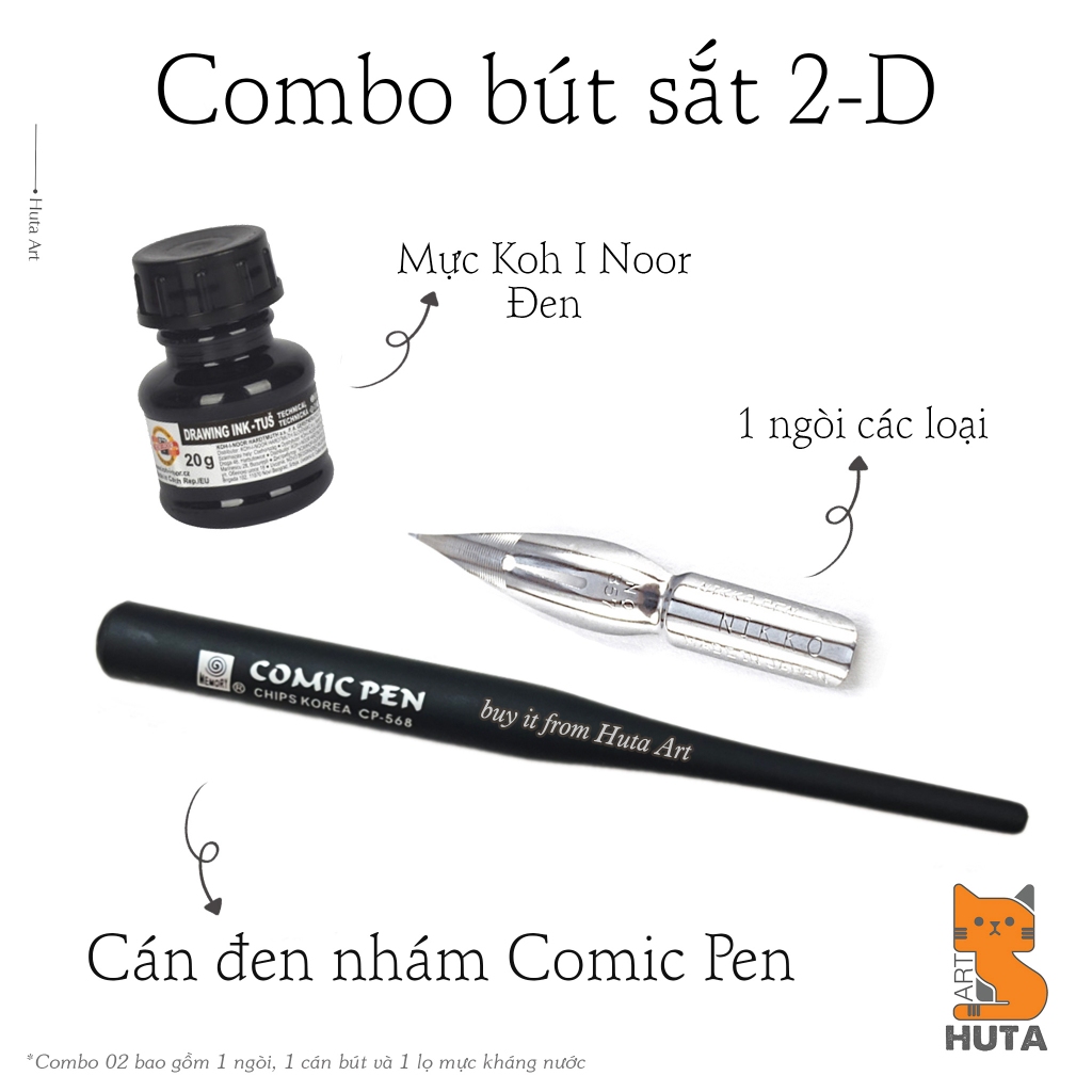 [Huta Art] Bút Sắt Vẽ Truyện Tranh - Cán, Ngòi bút sắt Nikko Manga ...