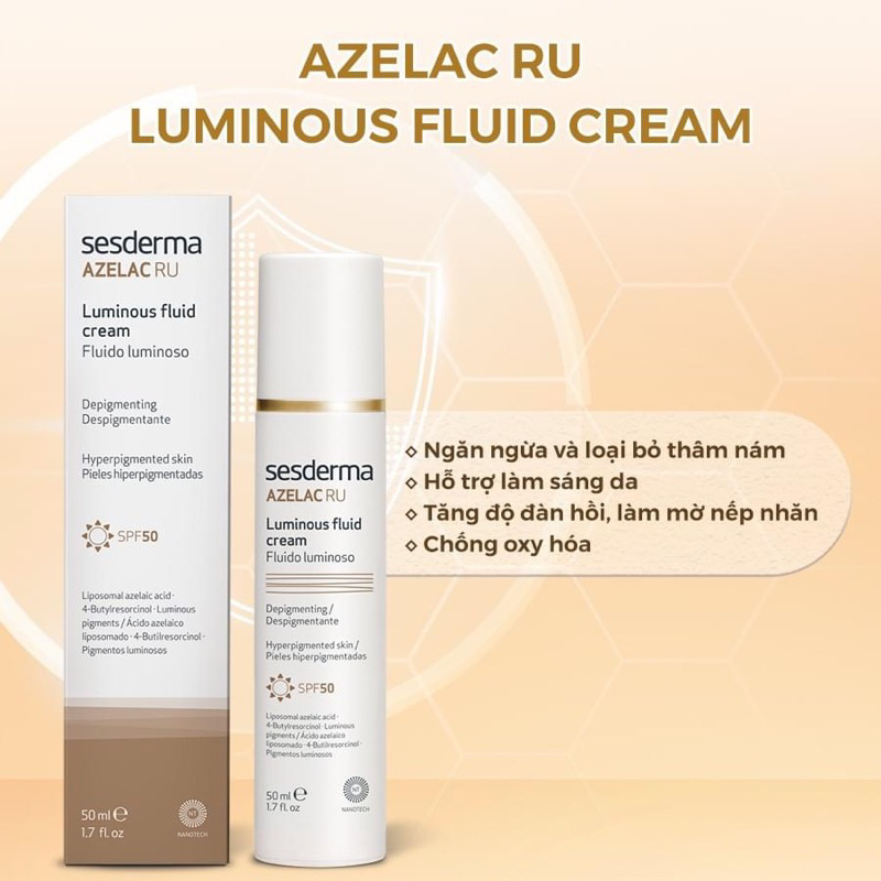 [TBN] Kem Sesderma Azelac RU Luminous Fluid Cream SPF 50+ | Shopee Việt Nam