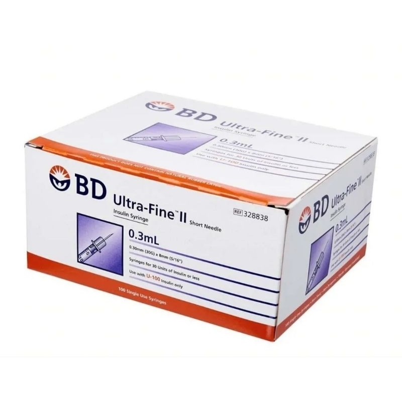 KIM TIÊM INSULIN ĐÁI THÁO ĐƯỜNG BD ULTRA - FINE II SHORT NEEDLE 0,3ML/U100 x 8mm (Hộp 100 cây ...