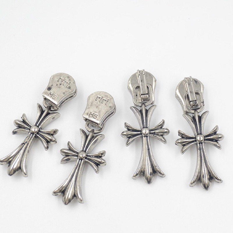 Đầu khoá dây kéo chrome heart cross mạ bạc(1 cái) | Shopee Việt Nam