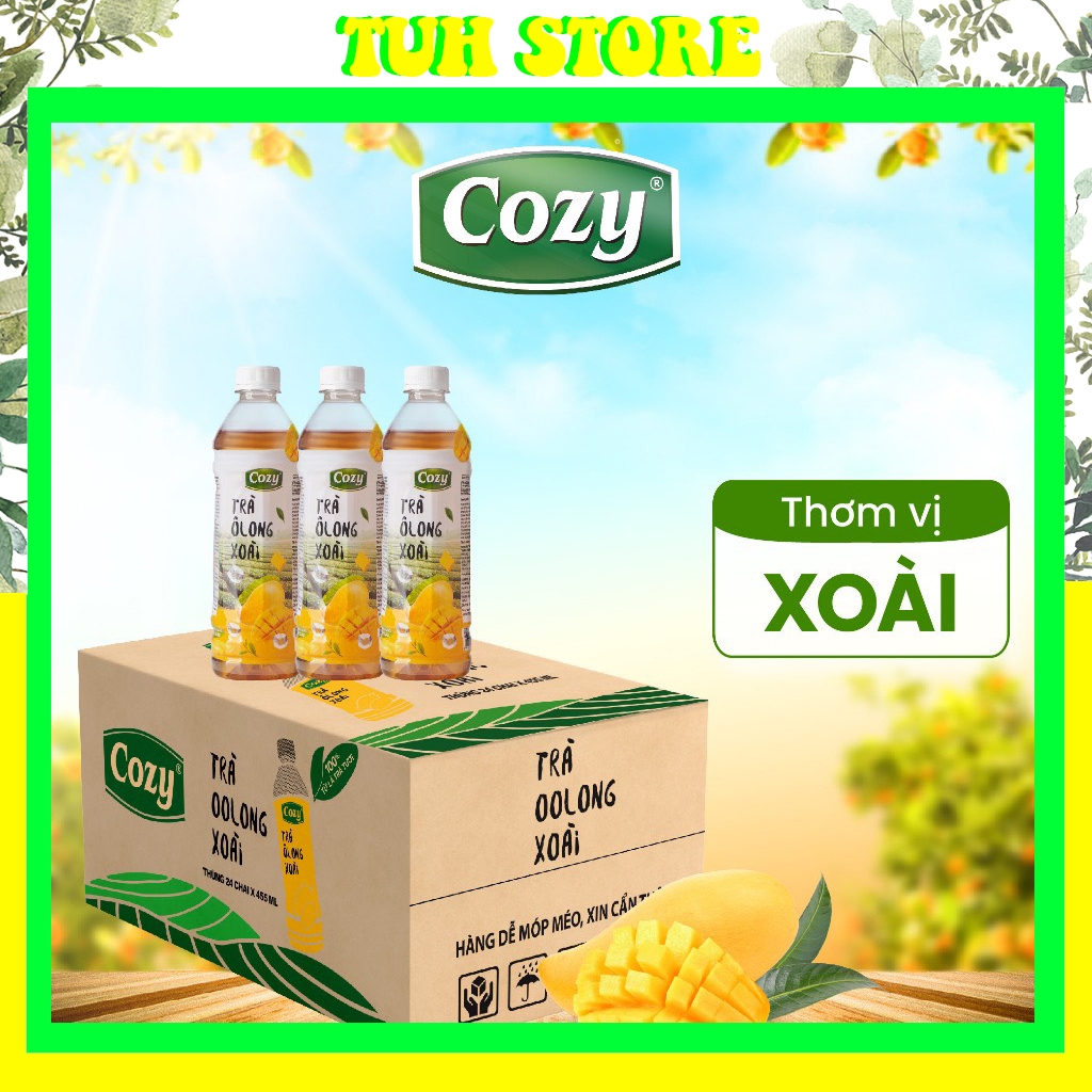 Thùng 24 Chai Trà Cozy Trái Cây-Trà ÔLONG XOÀI-TUH | Shopee Việt Nam