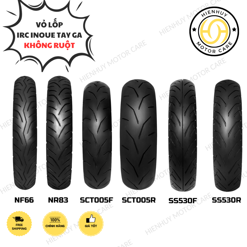 Vỏ lốp dành cho Xe Tay Ga IRC INOUE đủ size NF66 NR83 SS530 NF59 NR76 ...