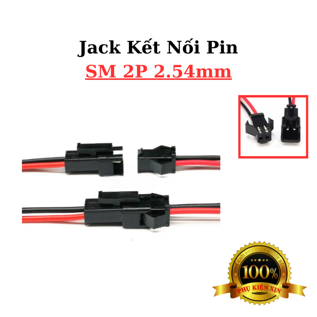 Jack Kết Nối SM 2P 2.54mm - Jack Đực + Cái ( Tổng Chiều Dài 20cm ) | Shopee Việt Nam