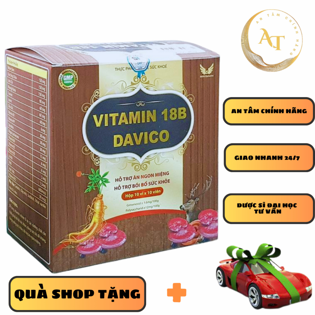 [CHÍNH HÃNG] Viên ăn ngon Vitamin 18B Davico, hỗ trợ nâng cao sức đề kháng, tăng cường sức khỏe ...