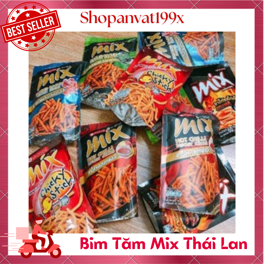 Snack bim bim que Mix Vfoods Thái Lan 60g các vị (LÔ MỚI ĐỊNH LƯỢNG 50G ...