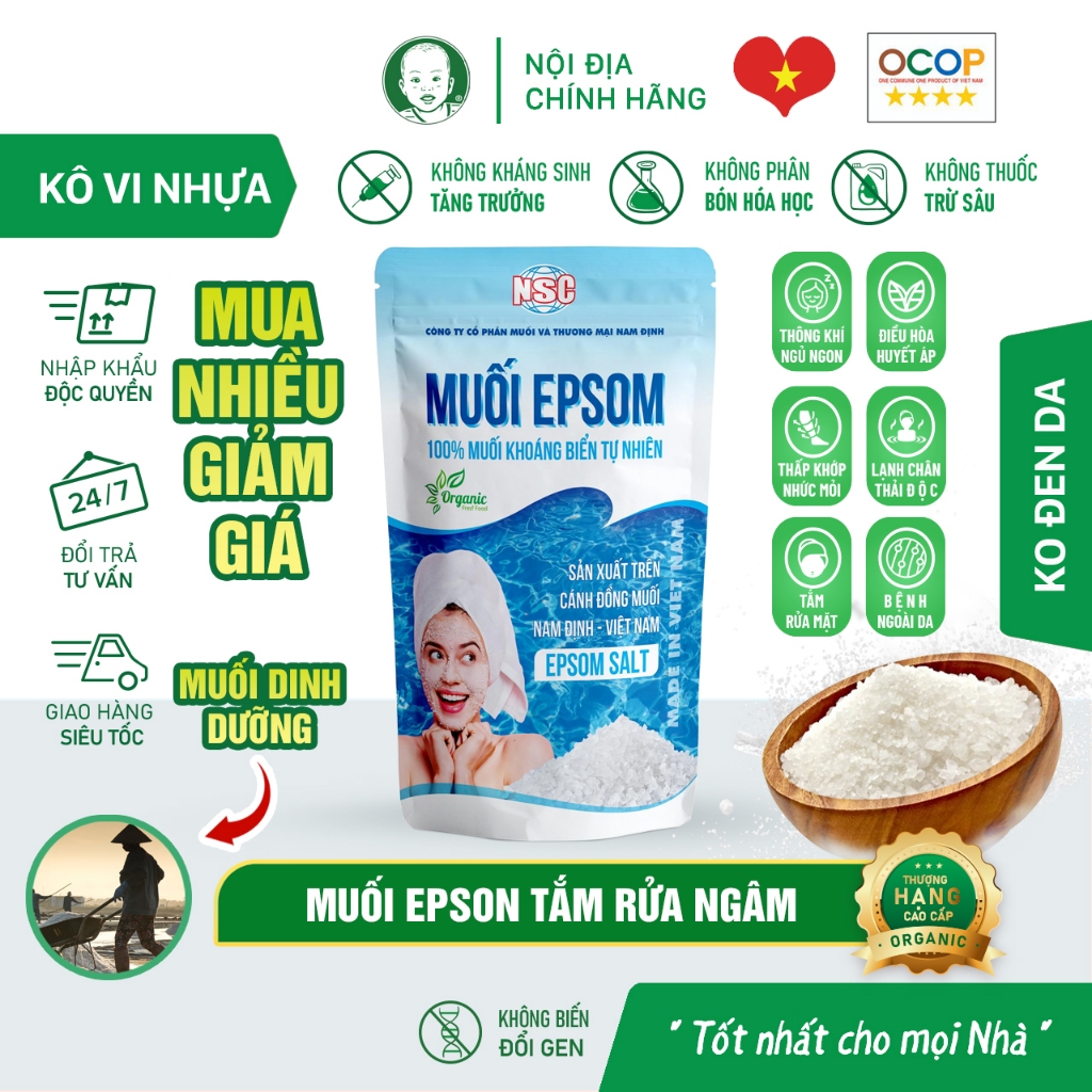 MUỐI EPSOM Muối Spa Tắm Rửa Mặt Dưỡng Da 200gr NSC | Shopee Việt Nam