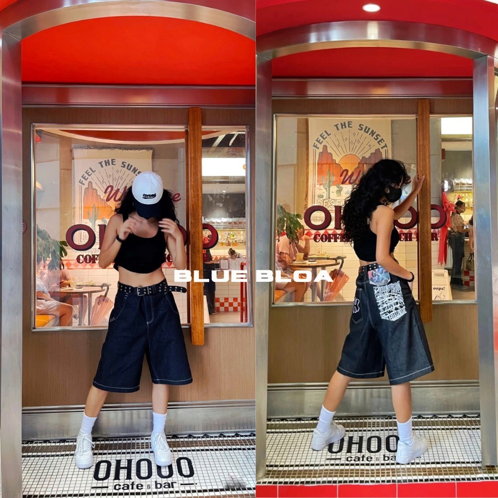 Quần Short Jeans Lửng Blue Bloa Nam Nữ Vải Không Phai Không Co (CÓ ẢNH ...
