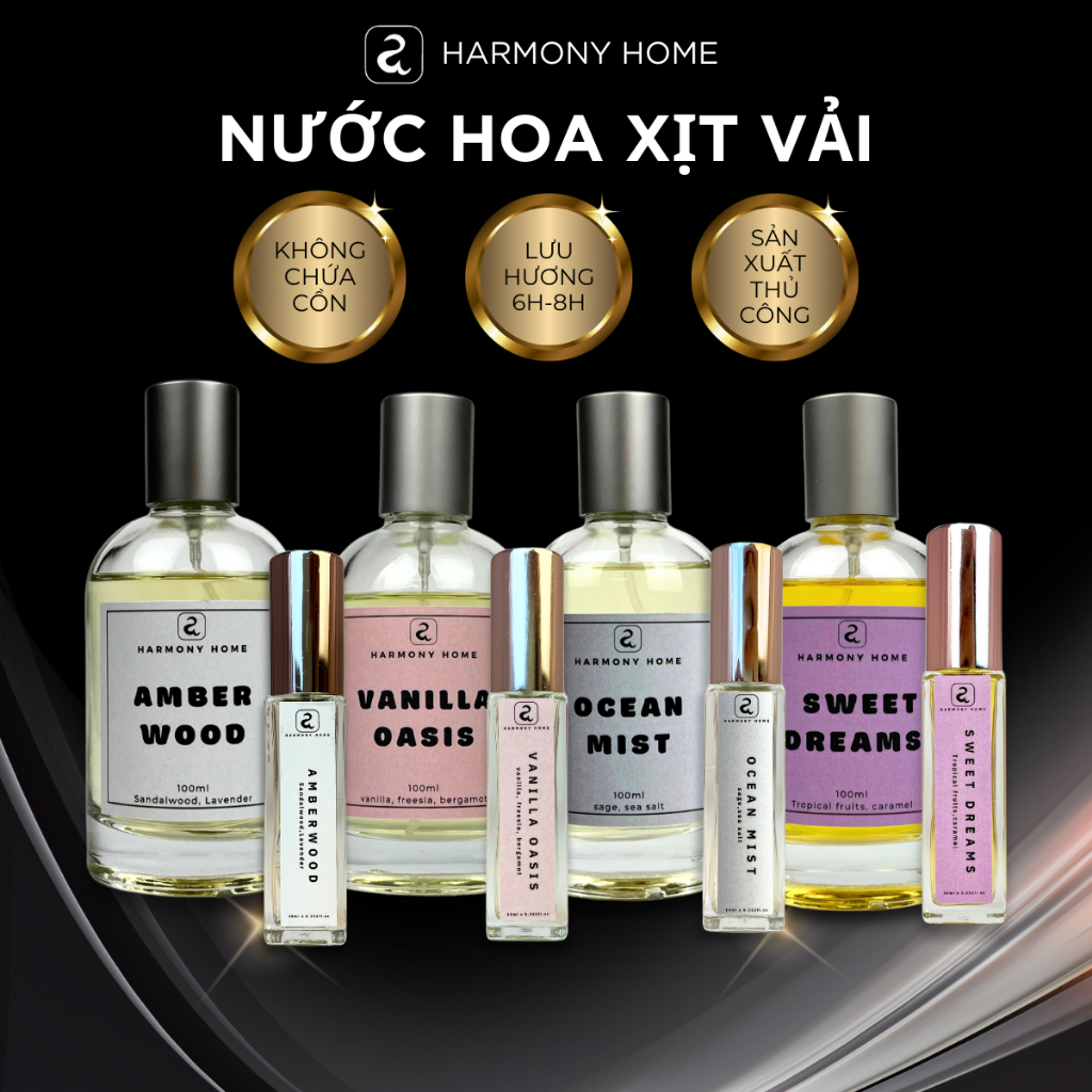 Nước Hoa Xịt Thơm Vải - Harmony Home - Hương Thơm Quyến Rũ, Lâu Phai ...