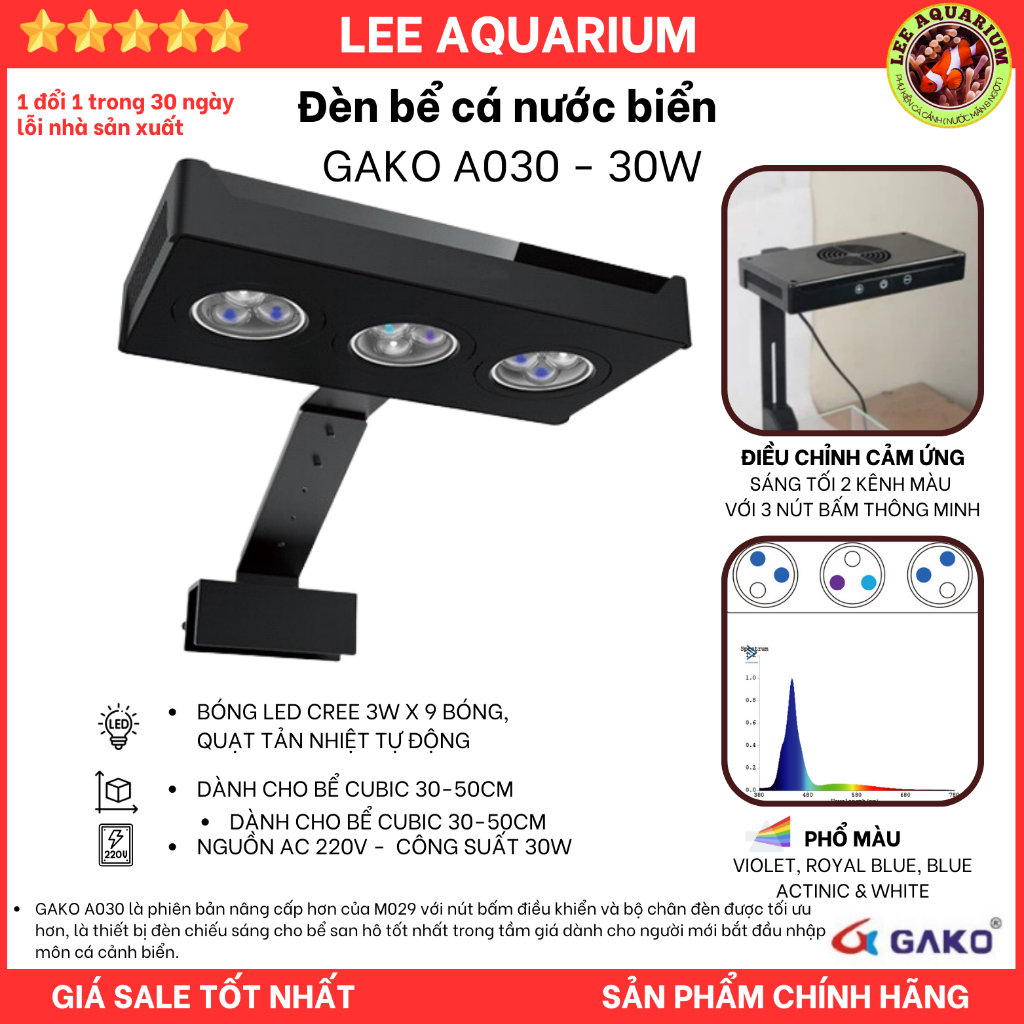 ĐÈN LED CHO BỂ CÁ CẢNH BIỂN NANO GAKO A030 – GAKO | Shopee Việt Nam