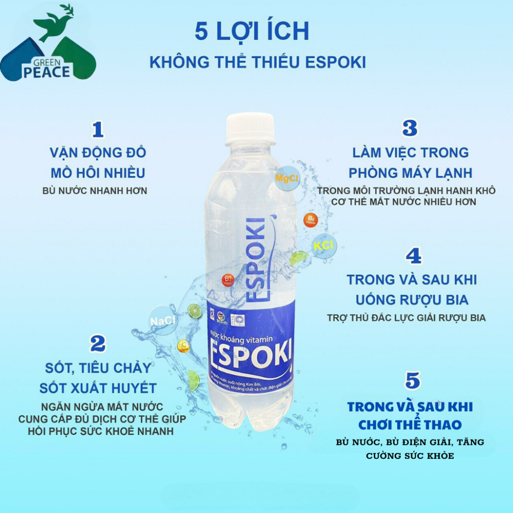 NƯỚC KHOÁNG VITAMIN ESPOKI BỔ SUNG ION, BỔ SUNG ĐIỆN GIẢI, BÙ NƯỚC, HỖ ...