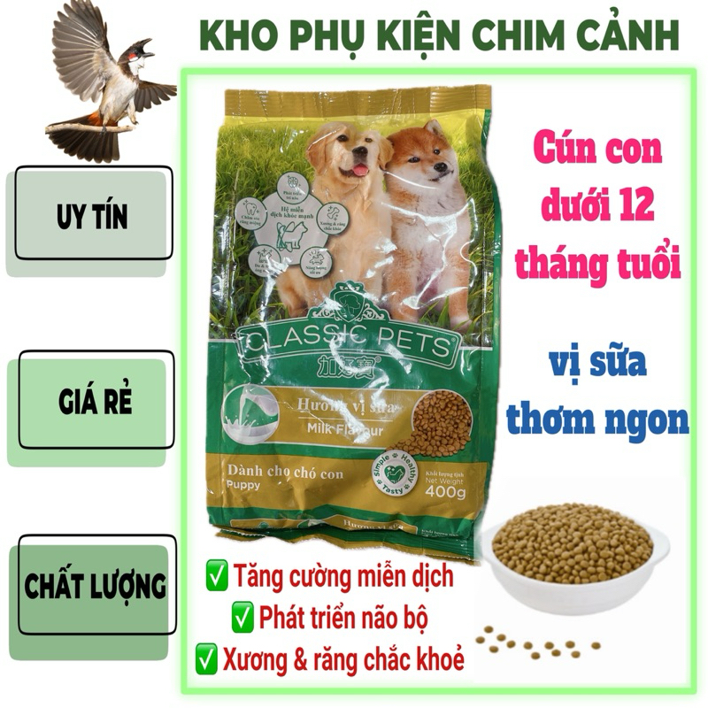 Thức Ăn Cho Chó Con Classic Pets Vị Sữa Hạt Khô Gói 400gr | Shopee Việt Nam