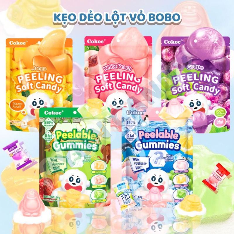 Kẹo Dẻo Trái Cây Bóc Vỏ BoBo CoKoc 3D ít đường ( 1 túi 75g) | Shopee ...
