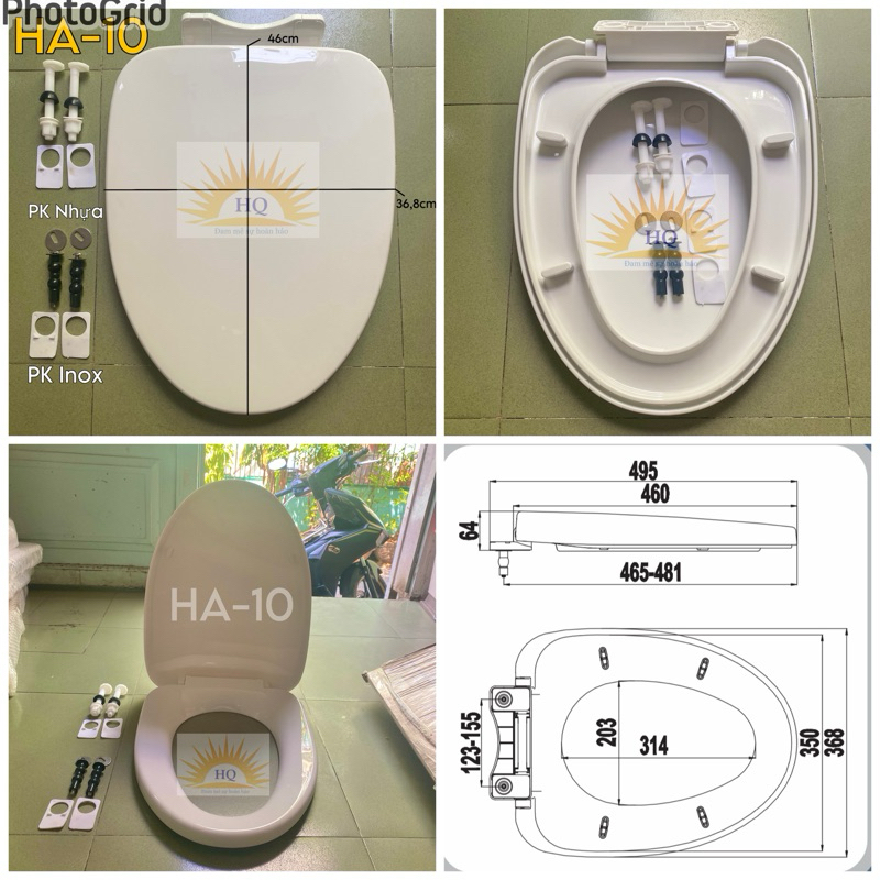 NẮP BỒN CẦU RƠI ÊM THAY THẾ NẮP TOTO - NẮP BÀN CẦU HA10 PK Inox | Shopee Việt Nam