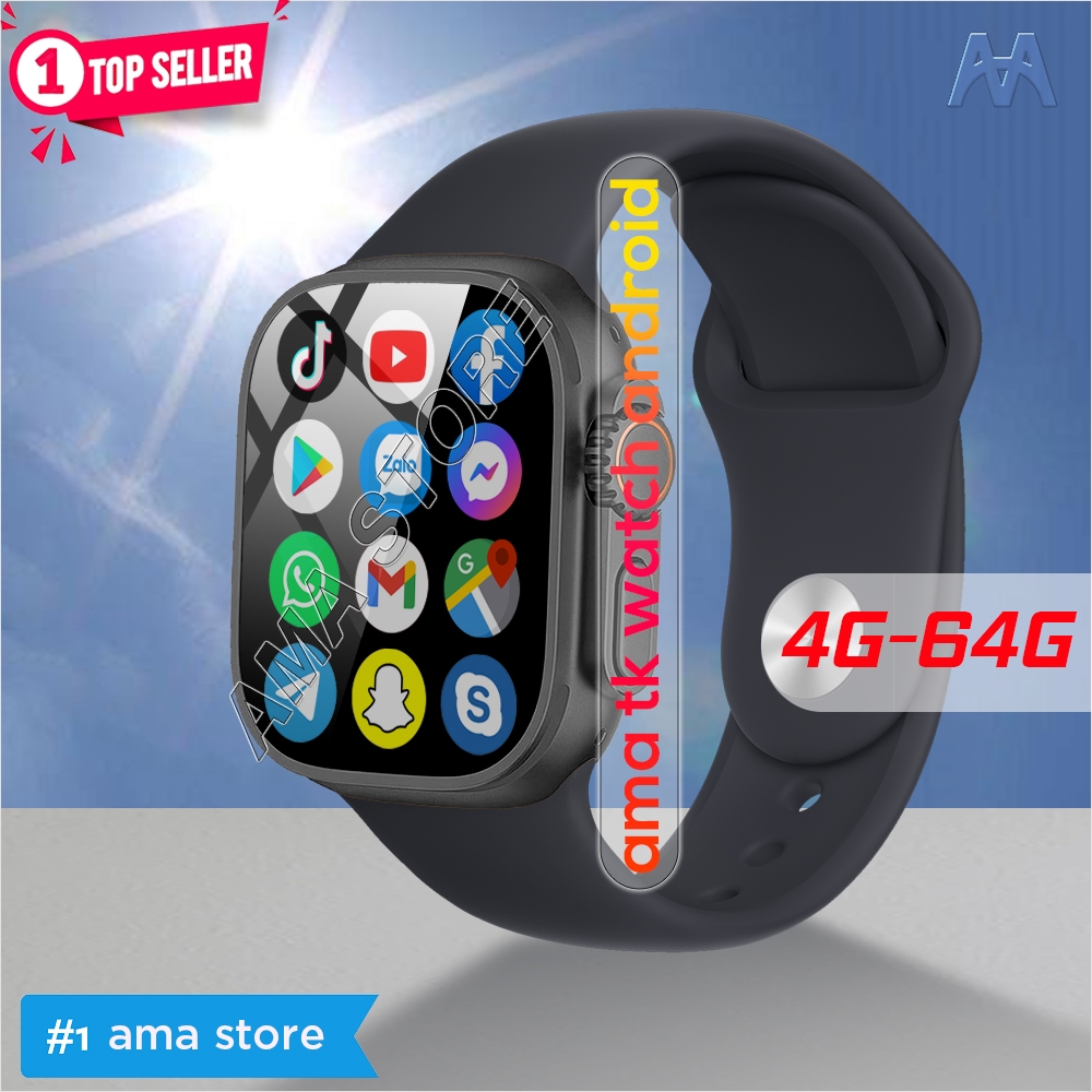 Đồng hồ Thông minh Android AMA Watch TK Black Định vị GPS Lắp sim 4G 5G Kết nối Tai nghe ...