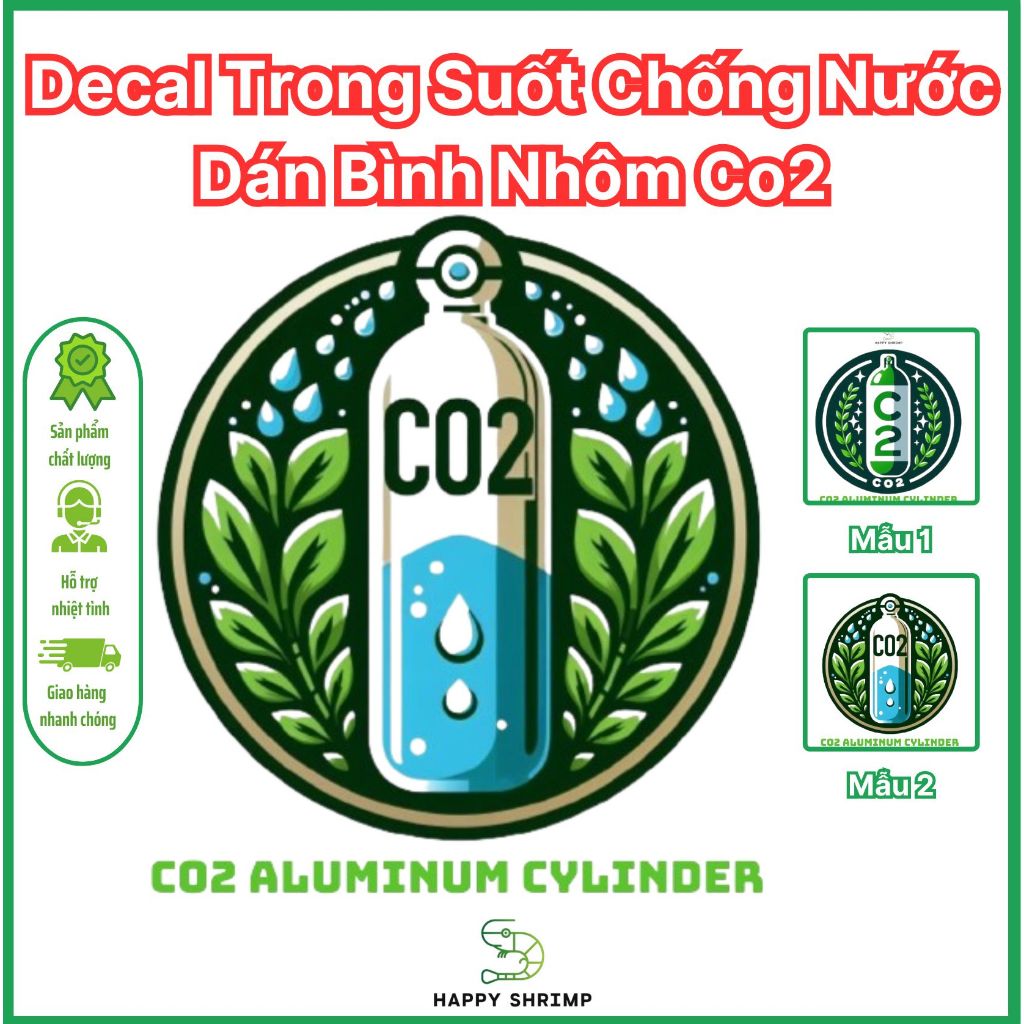 Decal Trong Suốt Chống Nước Dán Bình Nhôm Co2 | Miếng Dán Trang Trí ...