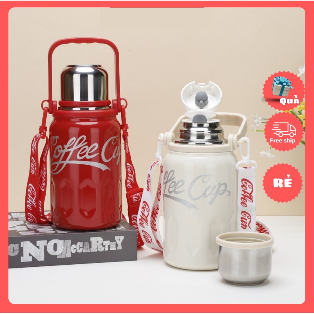 Bình giữ nhiệt Loda Coca 800ml, bình nước inox 316 nắp kín kèm lõi lọc ...