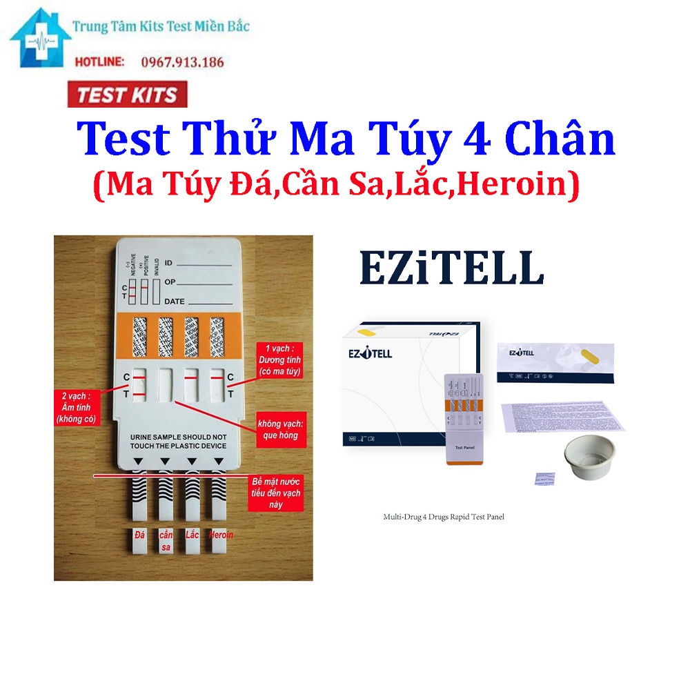 Test Thử Ma Túy 4 Chân EZiTeLL - Ma Túy Đá, Cần Sa,Lắc,Heroin | Shopee ...