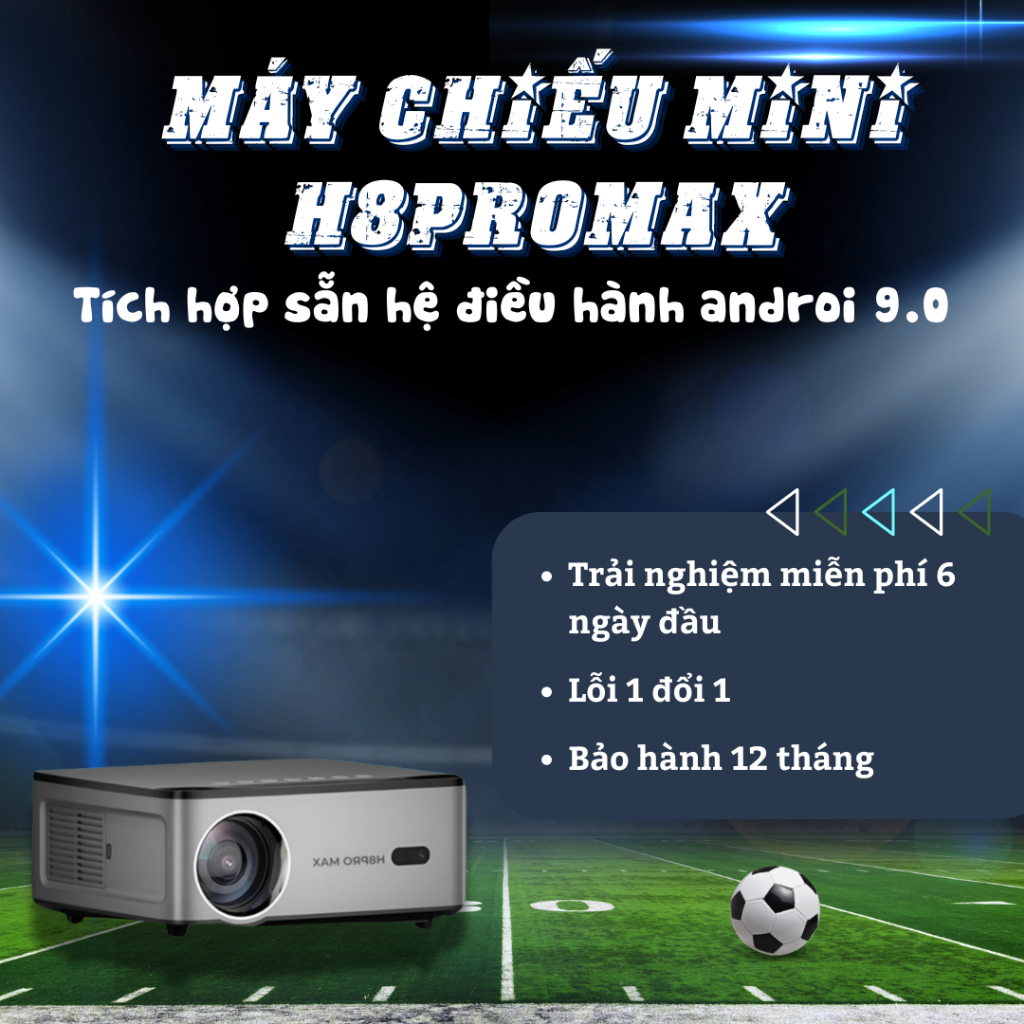 Máy Chiếu Mini [H8 PROMAX] FULL HD Hỗ Trợ 4K, Hệ Điều hành Android TV ...