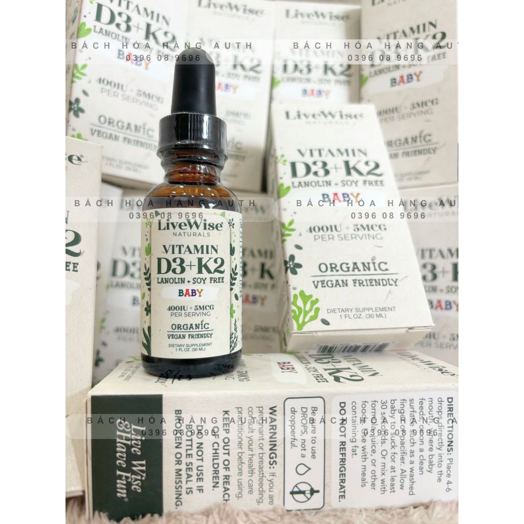 Vitamin D3K2 Thuần Chay LiveWise Naturals - Hộp 30ml [ Hàng Mỹ - Mẫu ...