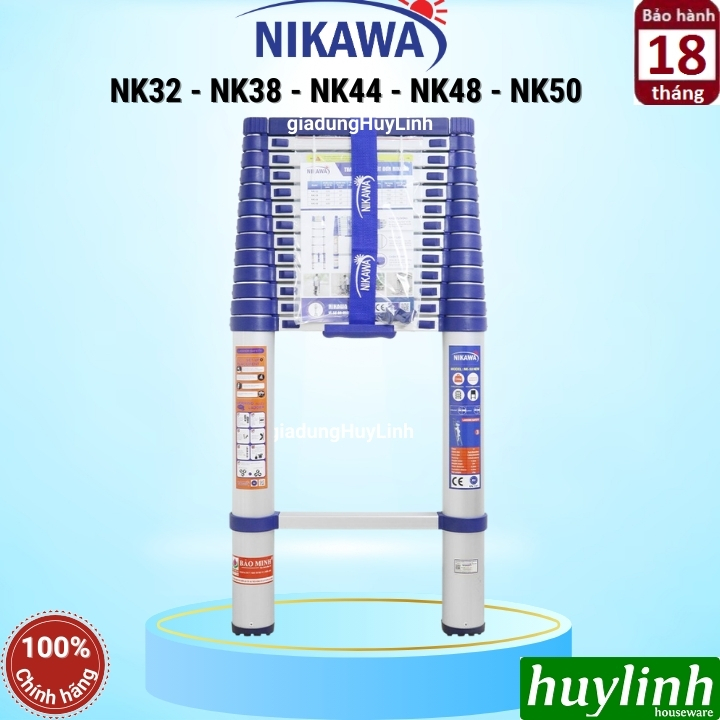 Thang nhôm rút đơn Nikawa NK-32 - NK-38 - NK-44 - NK-48 - NK-50 (3.2 mét - 3.8 mét - 4.4 mét - 4 ...