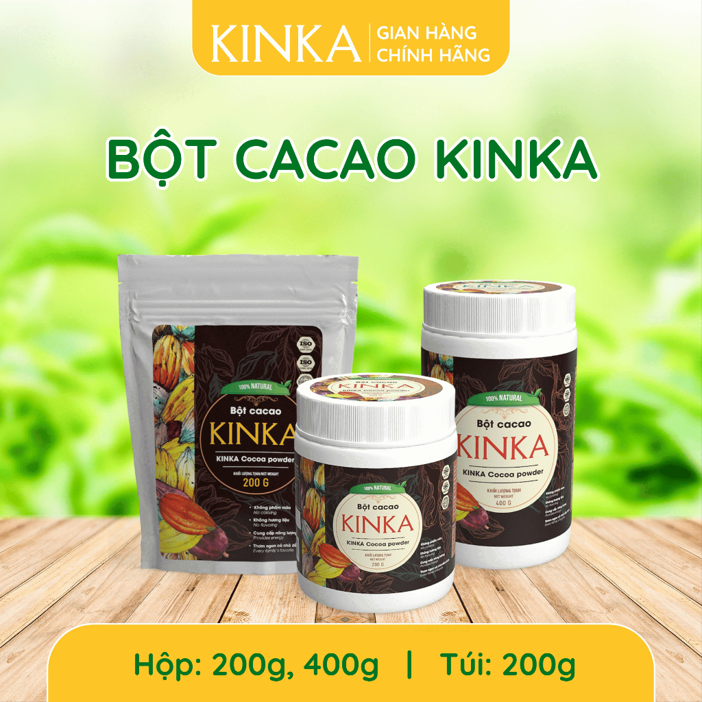 KINKA Bột cacao nguyên chất, Cacao powder, hộp 400gr | Shopee Việt Nam