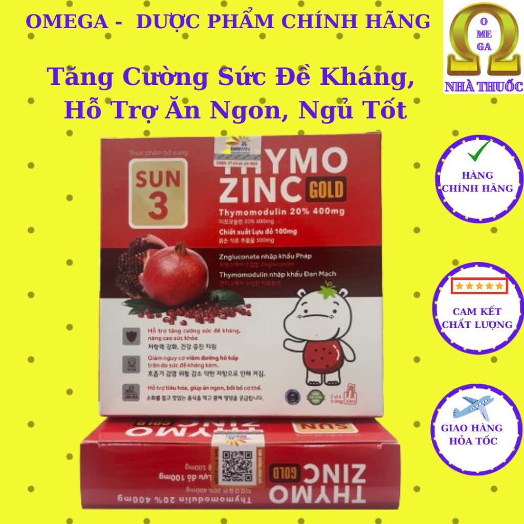 Thymo Zinc Gold Sun 3 [HSD 2027, 10 Ống] - Tăng Cường Sức Đề Kháng ...