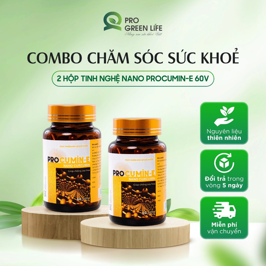 Combo 2 hộp viên tinh nghệ Nano Procumin-E 60v hỗ trợ người bệnh dạ dày ...
