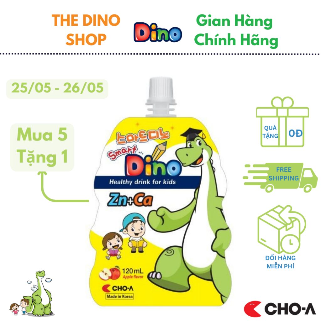 Nước Dino Bổ Sung Canxi Và Kẽm Cho Trẻ Từ 3 Tuổi (Smart Dino x Vị Táo x ...