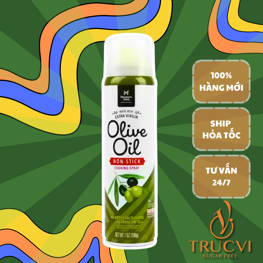 Dầu Olive Extra Vigin MEMBER'S MARK Dạng Xịt 0 Calo [eat clean , keto , gymer , tiểu đường, ăn ...