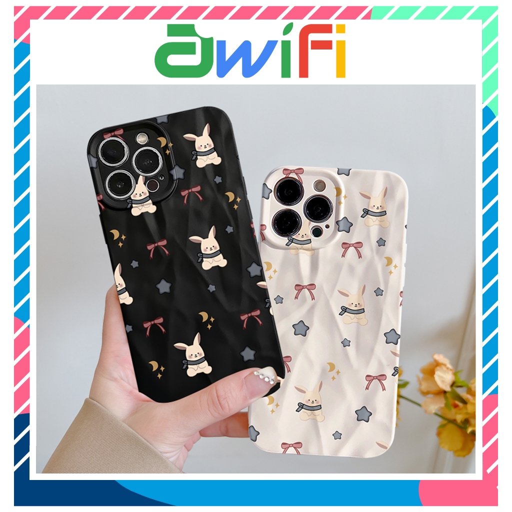 Ốp lưng iphone nếp gấp thỏ và sao 6s/6plus/7/8/plus/x/xs/11/12/13/14/15 ...