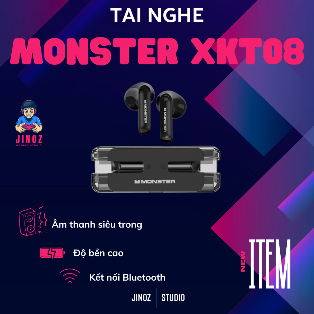 Tai nghe gaming bluetooh MONSTER XKT08 - Tai nghe cảm ứng đa diểm - Hỗ ...