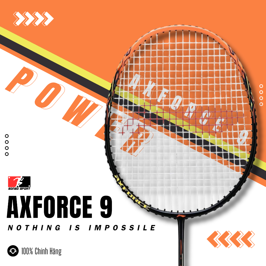 CHÍNH HÃNG I Vợt cầu lông LINING AXFORCE 9, Khung Ultra Carbon bền nhẹ ...
