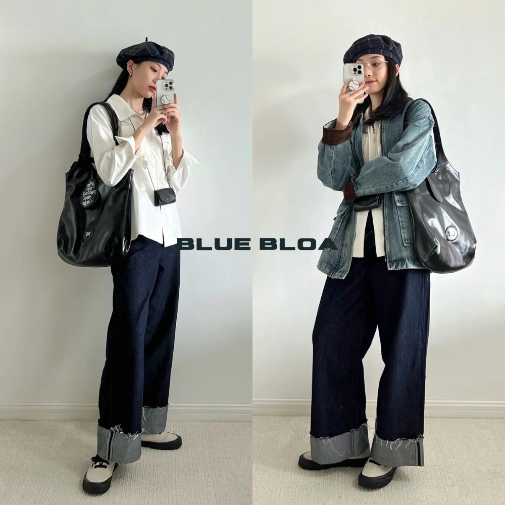 Quần Ống Suông Basic Gập Gấu Chỉ Nối Blue Bloa Loại Cao Cấp (CÓ ẢNH ...