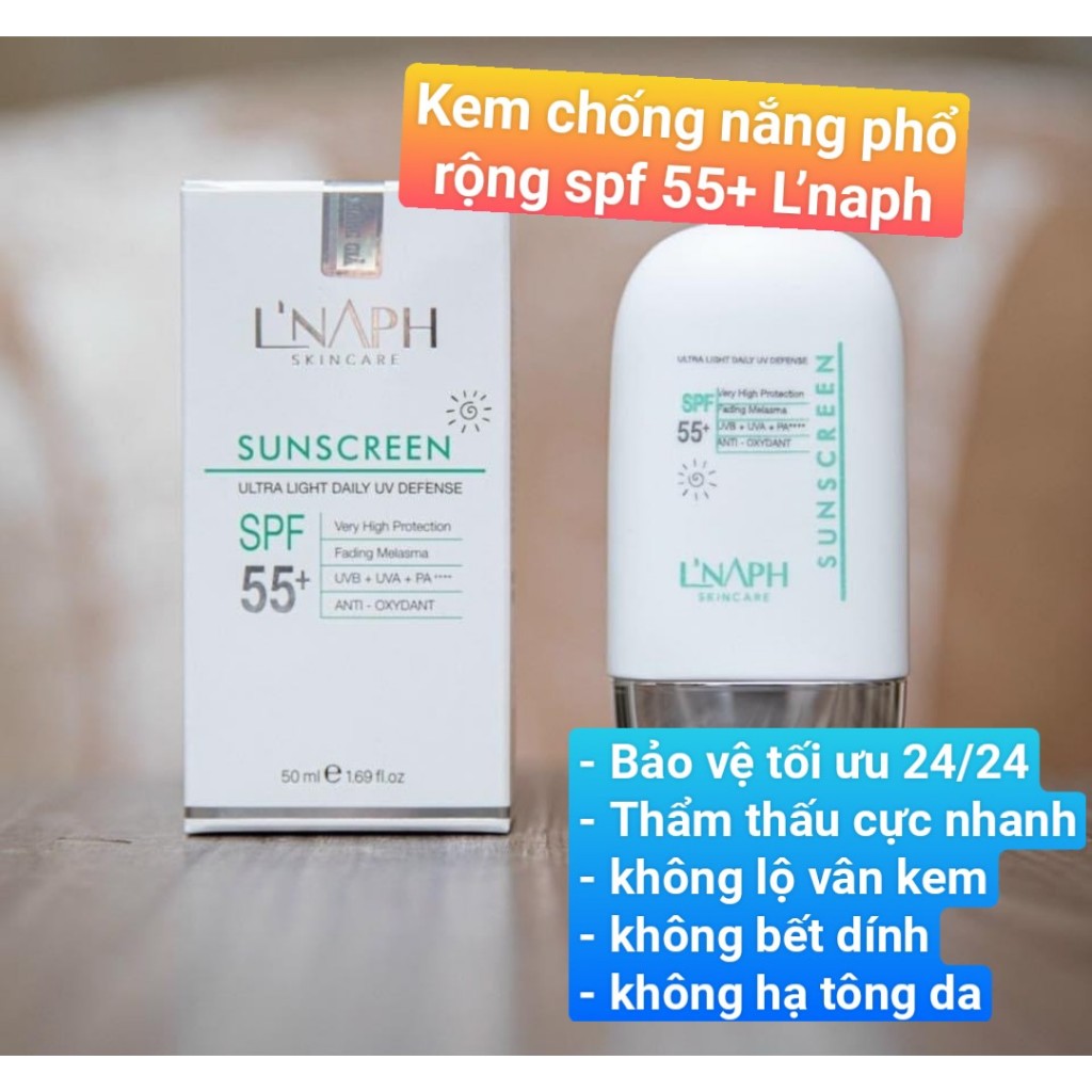 Kem chống nắng phổ rộng spf 55+ L’naph | Shopee Việt Nam