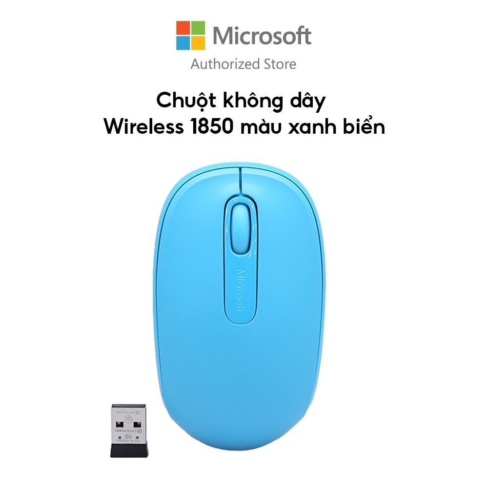 Chuột không dây Microsoft 1850 - xanh nước biển | Shopee Việt Nam