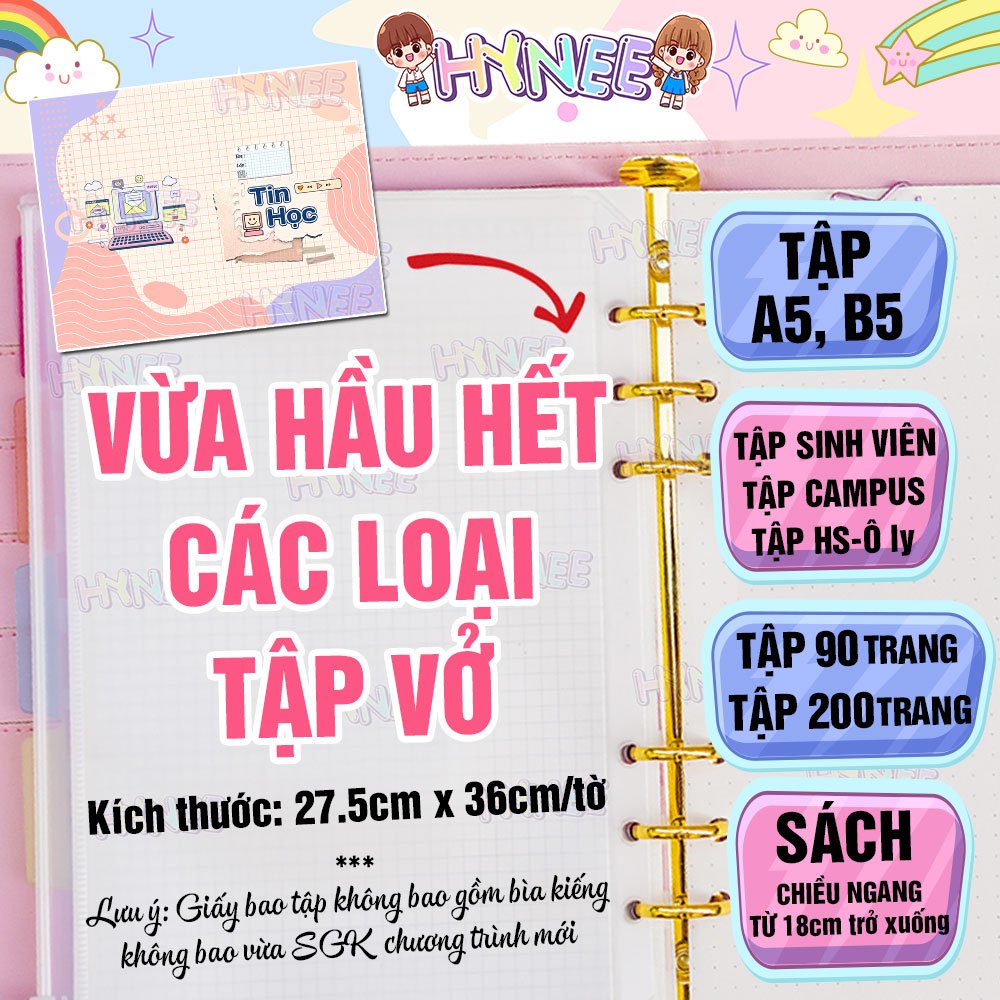 Giấy Bao Tập Theo Môn Học Vừa Mọi Loại Vở Học Sinh, B5 - Giấy Bao Vở ...