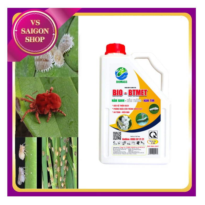 [Can 2 Lít] BIO-BTMET NẤM 3 MÀU: Vi Nấm Kí Sinh Ph òng T r ừ Côn Trùng ...