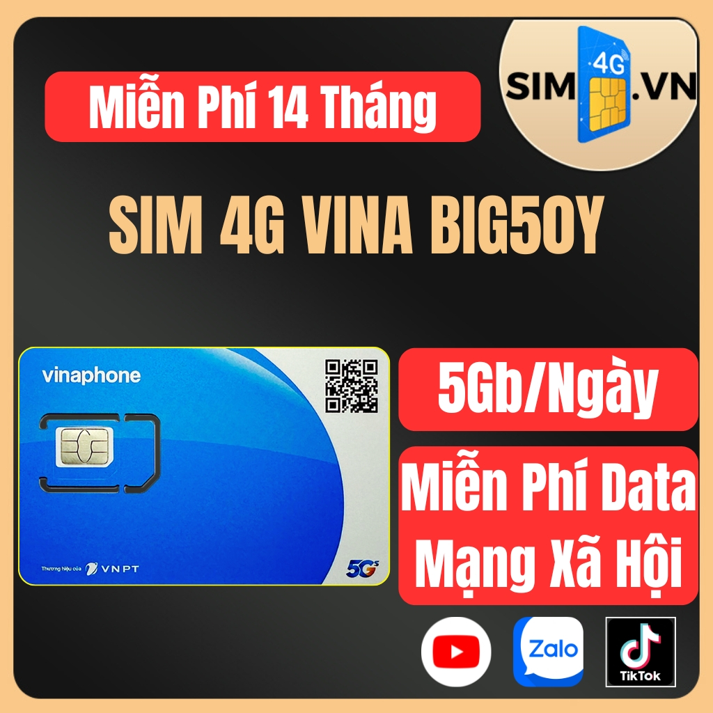 [TẶNG CHỌC SIM] Sim 4G Vinaphone U1500/ BIG50Y/ FHAPPY/ TD49/ D219/D159V - Sim Trọn Gói 1 Năm ...