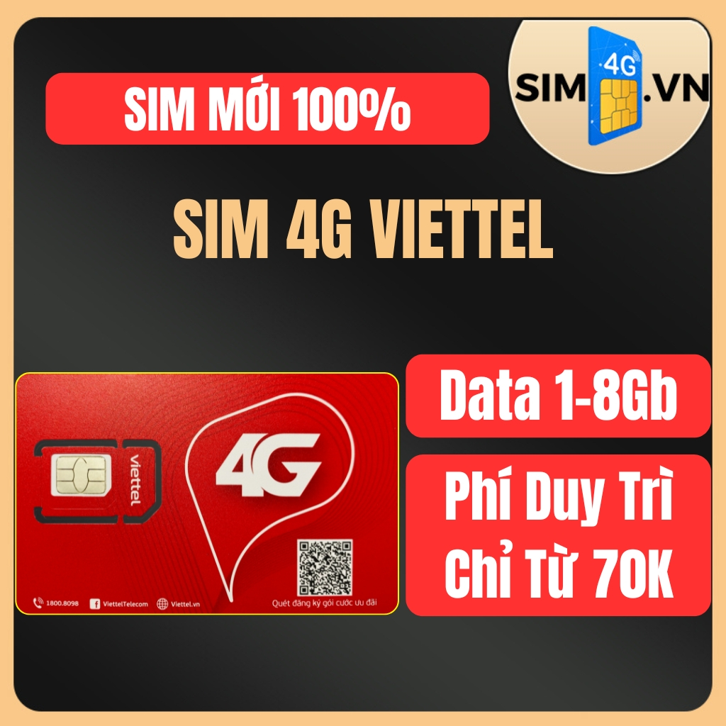 SIM 4G VIETTEL SD70/SD90/SD120 CHUYÊN DATA - SIM V90B/V120B/V150B/V160B ...