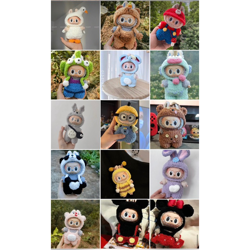 Bộ trang phục đan thủ công dành cho labu macaron doll 17cm | Shopee ...