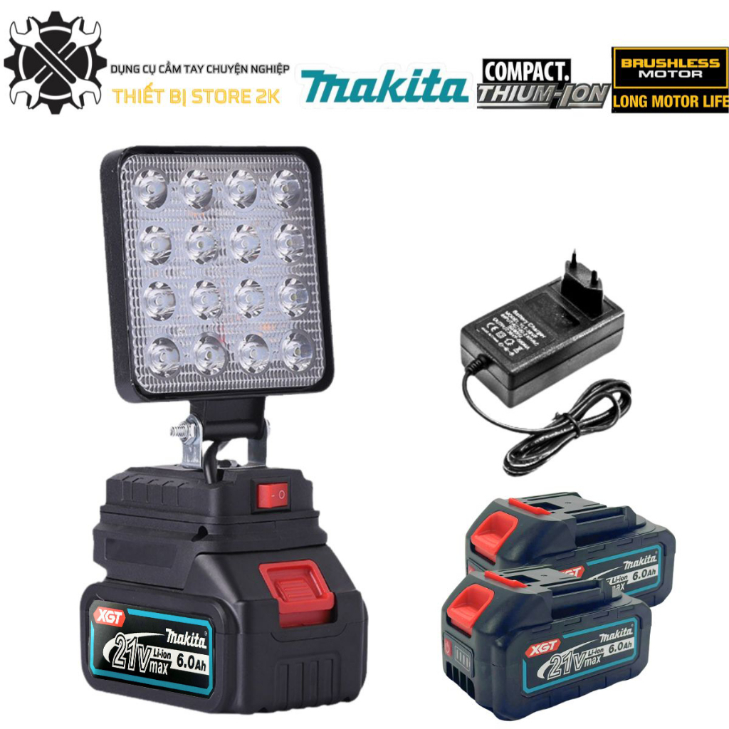 Đèn pha led Powex 21V, đèn led dùng pin, công suất 30W, 16 bóng Led ...