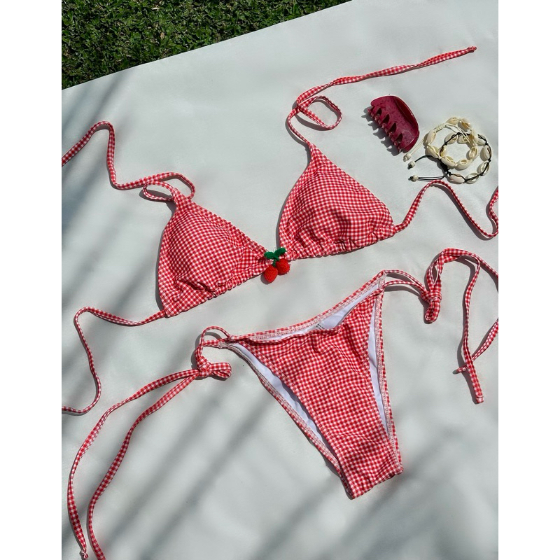 ELLIE | Cherry bikini (set bikini gingham cherry) | Shopee Việt Nam