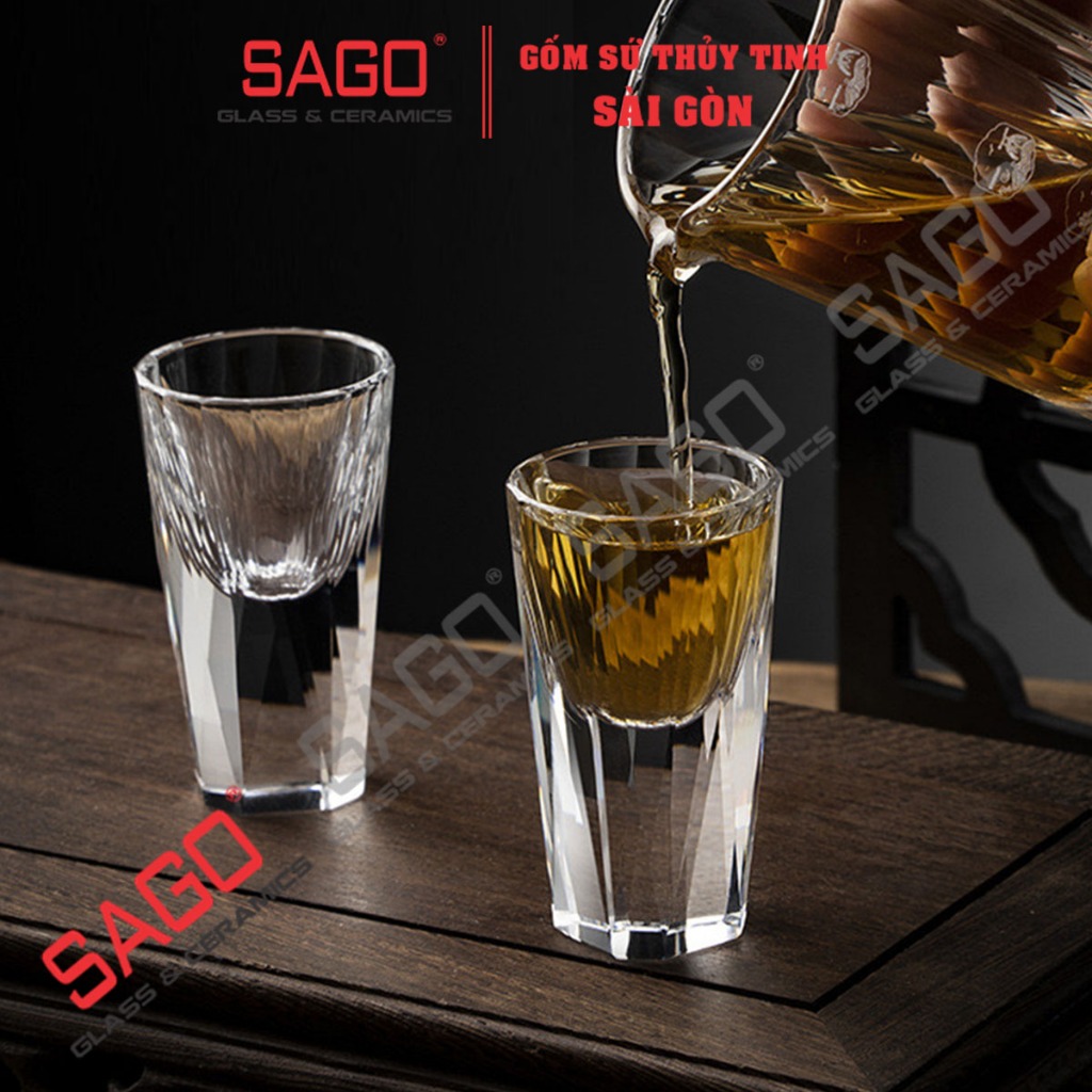 Set 02 Ly Thủy Tinh King Dealay Diamon shot glass 20ml | Shopee Việt Nam