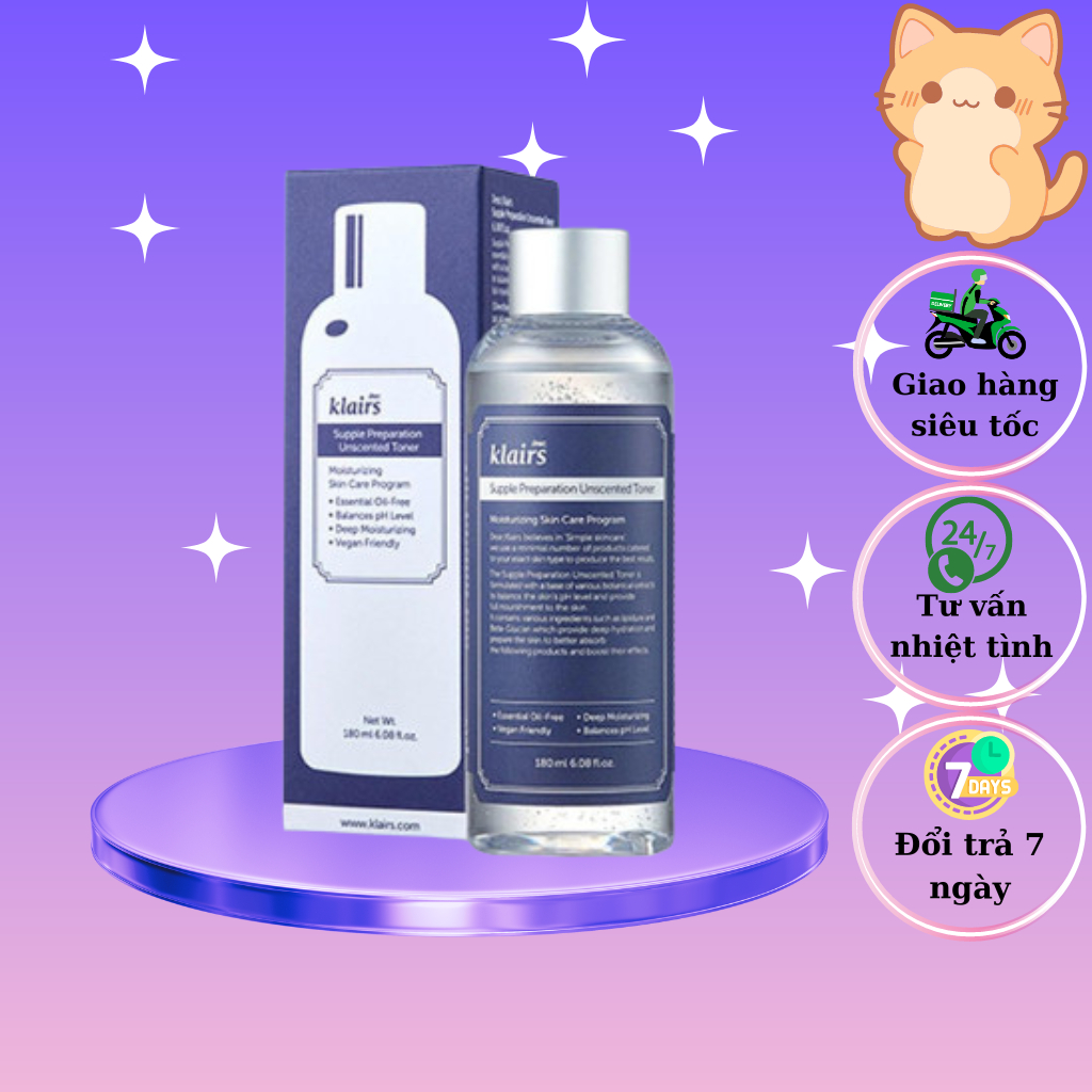 Toner Klairs 180ml phục hồi da dưỡng da trắng sáng giúp giảm mụn cấp ẩm ...
