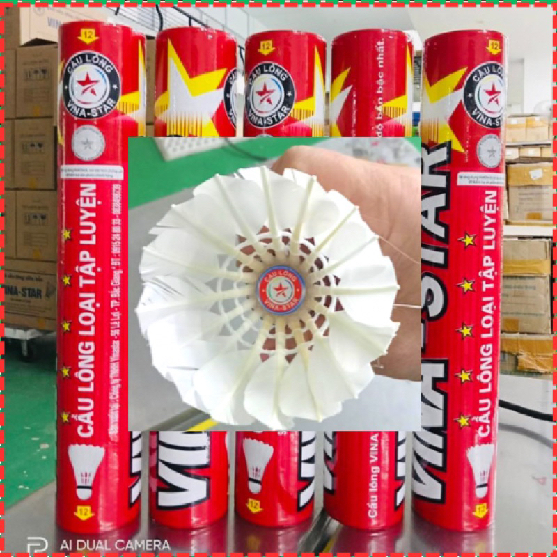 ỐNG CẦU LÔNG VINA STAR ĐỎ - Đen ( Hộp 12 quả ) - Hàng phân phối chính thức - Shop thể thao học ...